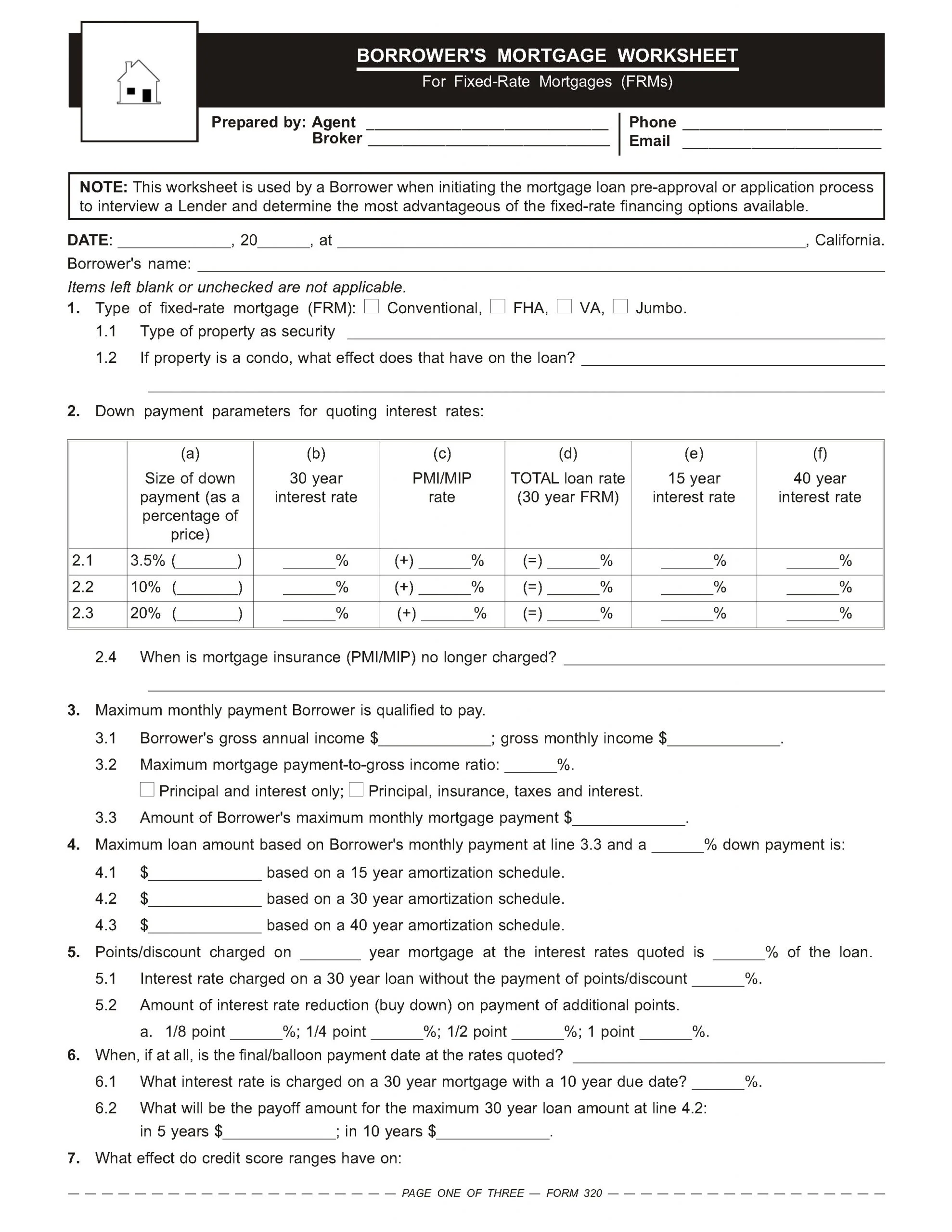 Loan Worksheet